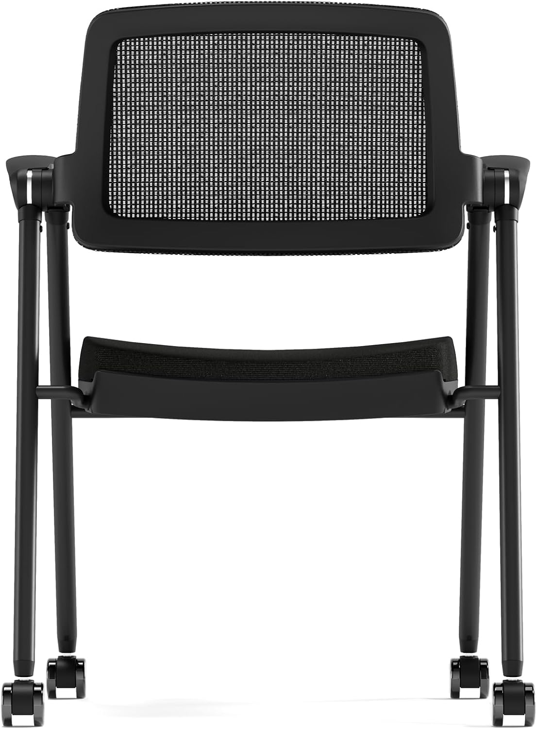 Stackable & Foldable Office Chair Set of 2 Folding Desk Chair with Flip ...